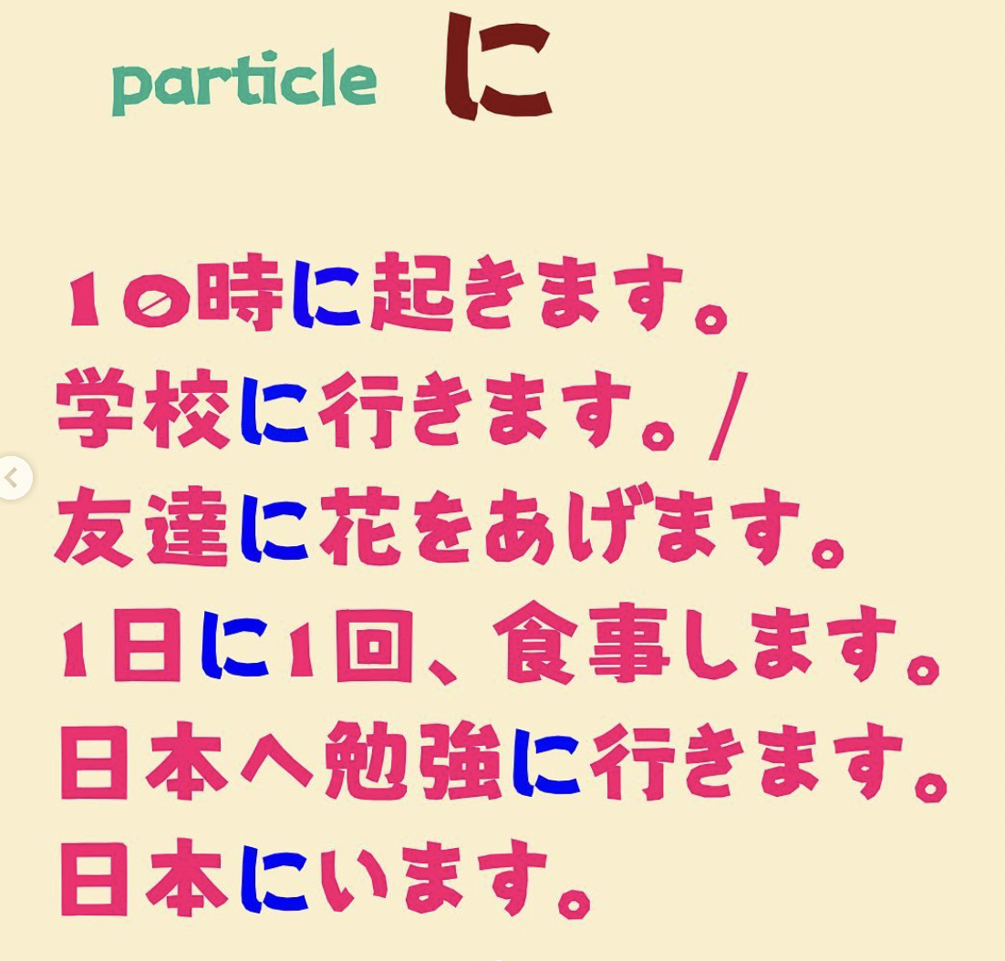 【When and how to use】Japanese Particle NI, に 5 ways of に - TOMOEせんせいの ...
